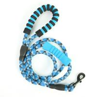 China EVA Reflective Double Handle Dog Leash Dog Round Rope With Clip And Padded Handle 180cm for sale