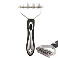 China Stainless Steel Dogs Cat Massage Comb Brushes Pet Grooming Tools Stretch Hair Comb for sale