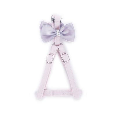 China Adjustable 100% Cotton Bow Tie Girl Dog Collar And Leash Set With Bowknot for sale