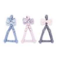 China Adjustable 100% Cotton Bow Tie Girl Dog Collar And Leash Set With Bowknot for sale