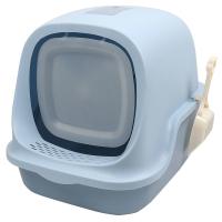 China Fully Enclosed Cat Litter Pan Waterproof Hooded Cat Litter Box With Shovel for sale