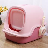 China Fully Enclosed Cat Litter Pan Waterproof Hooded Cat Litter Box With Shovel for sale