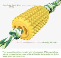 China Bite Resistant Pet Grooming Tools Natural Rubber Dog Chew Stick Corn Shape Molar for sale