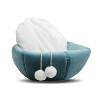 China 2-in-1 Foldable round shape deep sleep cat house durable cat pet bed breathable dog bed cave for sale