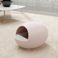 China Low Noise Egg Type Self Cleaning Cat Litter Box Toilet Semi Enclosed Splash Deodorant for sale