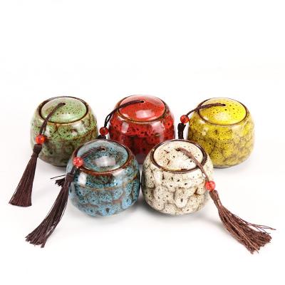 China Round Pet Cremation Urns for Ashes Storage Box Hand-made Ceramic Sealed Jars for Pet Cat dog ashes for sale