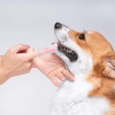 China Bristle Silicone Dog Cleaning Tool Teeth Cleaning Dog Oral Care Finger Pet Toothbrush for sale