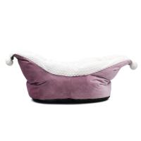 China Boat shape Portable Pet Bed Luxury Furry Dog Bed Washable Calming Bed for Dog and Cat for sale
