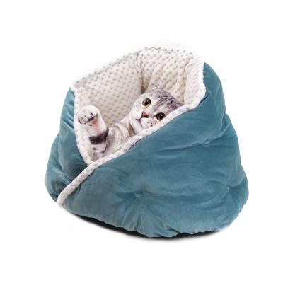 China Plush Warm Soft Cat Dog Bed Washable Pets Bed Deep Sleep Cats Dogs Cave for sale