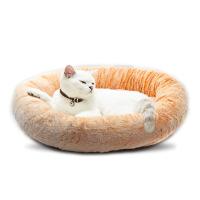 China Donut Cat Bed Faux Fur Dog Bed for Medium Small Dogs Self Warming Cuddle Pet Bed Luxury Mat for sale