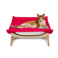 China Elevated Cat Beds Cat Hammock Blanket Beds Wooden Detachable Frame Square Hanging Washable Cat Sofa for sale
