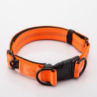 China Adjustable Double D Buckles Dog Collar And Leash Set Chain Dog Nylon Lead Reflective for sale
