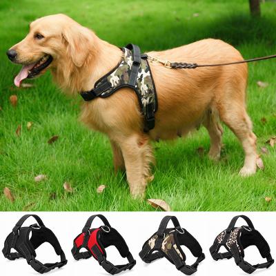 China Oxford Mesh Canvas Adjustable Padded Dog Harness Vest Pet Dog Saddle Chest Strap Breathable No Pull Pet Collar for sale