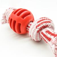 China Double Knot Cotton Washable Rope Ball Dog Toy Durable Rope Chew Toys 50g for sale