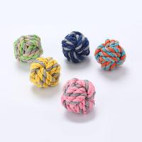 China Bite Resistant Cotton Dog Rope Toy Ball Braided Cotton Chew Knot Ball For Dog Teeth Cleaning for sale