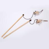 China Chicken Shaped Cat Pet Toys Teaser Stick With Feather Wooden Toys For Cats for sale