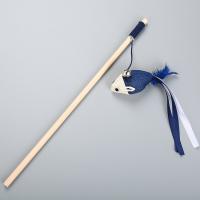China Outlet Feather Teaser Cat Toy Fish Shrimp Cat Interactive Toy 30g for sale