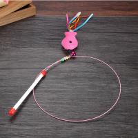 China Interactive Funny Fish Cat Teaser Stick Pack With Steel Wire Feather Bell for sale