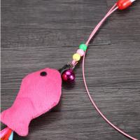 China Interactive Funny Fish Cat Teaser Stick Pack With Steel Wire Feather Bell for sale