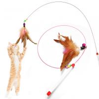 China Hallupets Cat Pet Toys Cat Feather Teaser Wand for sale