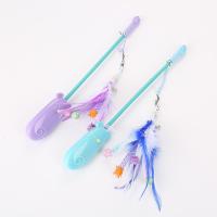 China Feather Funny Telescopic Cat Toy Plastic 42g Cat Laser Teaser for sale
