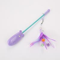 China Feather Funny Telescopic Cat Toy Plastic 42g Cat Laser Teaser for sale