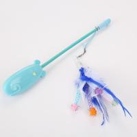 China Feather Funny Telescopic Cat Toy Plastic 42g Cat Laser Teaser for sale