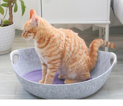 China felt cat nest with for 100% safety pet round nest cat dog bed cat bed nest for sale