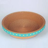 China Durable Round Cardboard Cat Bed Bowl Shape Corrugated Cat Scratching Pad 700g for sale