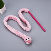 China Cute Durable Cat Toy Teaser Snake Shape Kitten Plush Wand 31g for sale