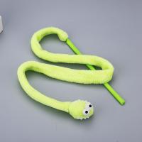 China Cute Durable Cat Toy Teaser Snake Shape Kitten Plush Wand 31g for sale