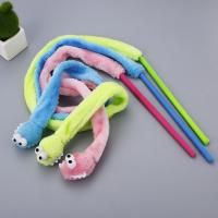 China Cute Durable Cat Toy Teaser Snake Shape Kitten Plush Wand 31g for sale