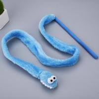China Cute Durable Cat Toy Teaser Snake Shape Kitten Plush Wand 31g for sale