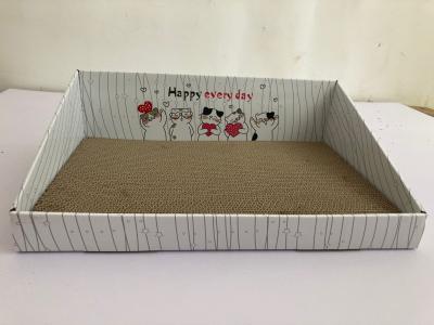 China Recyclable Corrugated Cat Cardboard Scratcher Bed 700g For Playing Relaxing for sale