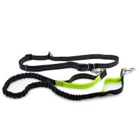 China Retractable Rope Reflective Dog Harness Waist Belt Dual Handle Elastic Bungees Hands Free Dog Leash for sale