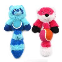 China Squeaky Plush Dog Toy Fox Raccoon Bite resistant Durable Dog Interactive Molar Toys for sale
