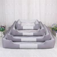 China 1800g PP Cotton Filling Comfortable Pet Bed Waterproof Bottom Canvas Pet Bed for sale