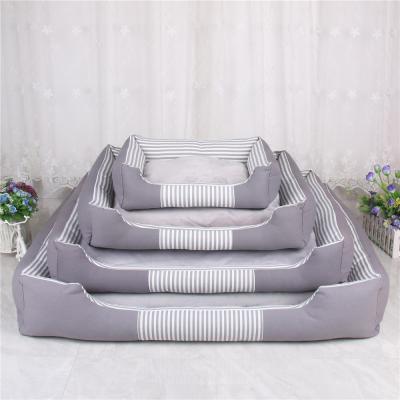 China 1800g PP Cotton Filling Comfortable Pet Bed Waterproof Bottom Canvas Pet Bed for sale