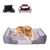 China 1800g PP Cotton Filling Comfortable Pet Bed Waterproof Bottom Canvas Pet Bed for sale