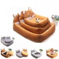 China Modern Cut Comfortable Pet Bed Sofa Yellow Gray Cartoons Pet Sleeping Bed 1600g for sale