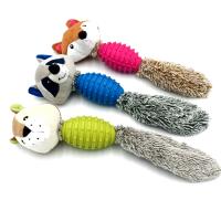 China Healthy TPR And Strong Plush Dog Toys 70g Teeth Cleaning plush chew toys for sale