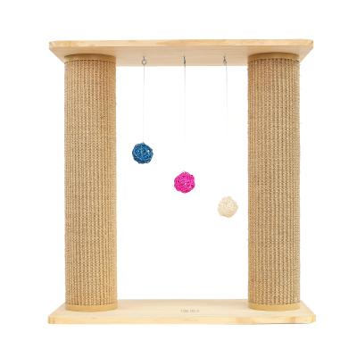 China Double Layer Solid Cat Scratch Board Tree 60*30*63cm for sale