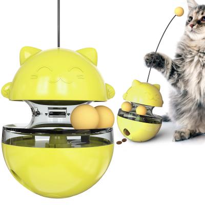 China 420g Food Leaker Cat Pet Toys Interactive Cat Tease Wand Kitten Roly Poly Toys for sale