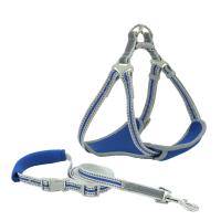 China Breathable Mesh Reflective Leash And Collar set Chest Strap Traction Set Dog Collar And Leash Kit for sale