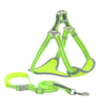 China Breathable Mesh Reflective Leash And Collar set Chest Strap Traction Set Dog Collar And Leash Kit for sale