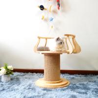 China Eco Friendly Wood Scratching Cat Climbing Tree Tower Cat Photo Table L Size 72cm M 62cm for sale