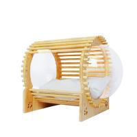 China Capsule Wood Cat Bed House With Window for sale