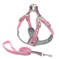 China Oxford Cloth Light Reflecting Pet Collar Leash Harness Set Safety Comfortable for sale