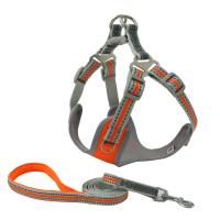 China Oxford Cloth Light Reflecting Pet Collar Leash Harness Set Safety Comfortable for sale