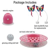 China Interactive Cat Automatic Teaser & Exerciser Kitten Toys With Spinning Butterfly for sale